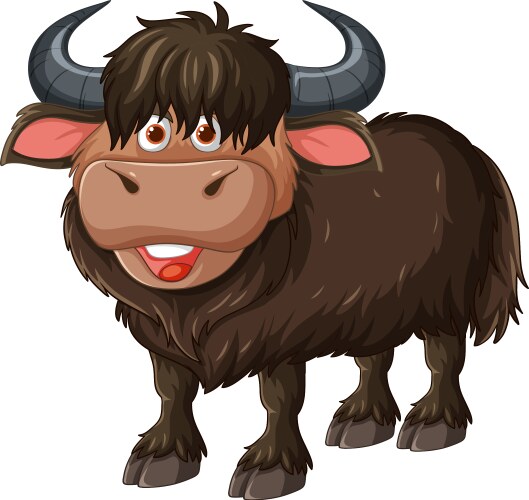 A friendly yak character with big smile Royalty Free Vector