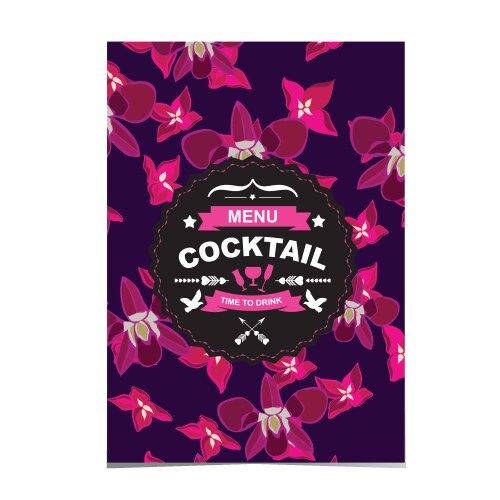 Cocktail bar menu template design Royalty Free Vector Image