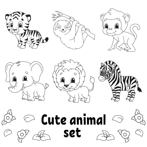 Jungle Animals Coloring Pages Vector Images (over 3,000)