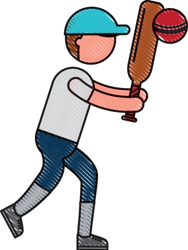 Cricket man character Royalty Free Vector Image