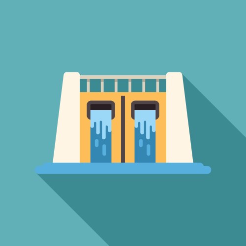 Hydroelectric power plant generating electricity Vector Image