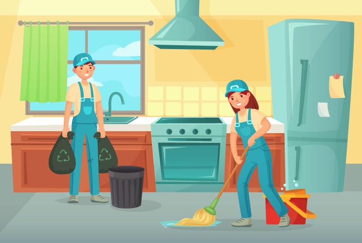 Clean Kitchen Cartoon