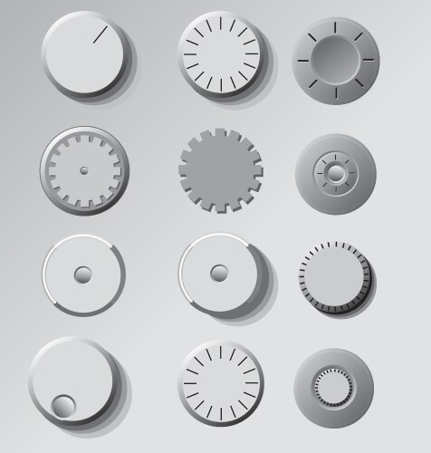 Adjustment dial rotary dials with round scale Vector Image