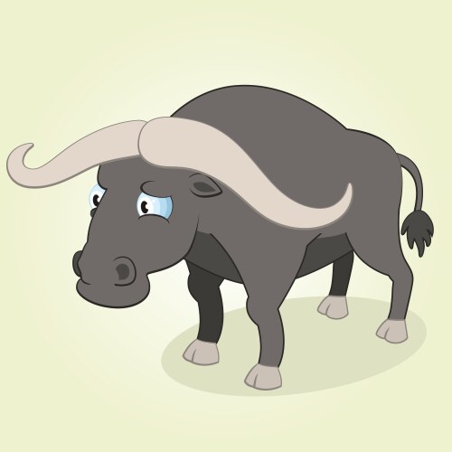 Water buffalo animal standing on a white Vector Image