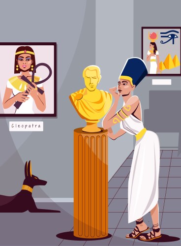 Cleopatra egyptian queen Royalty Free Vector Image