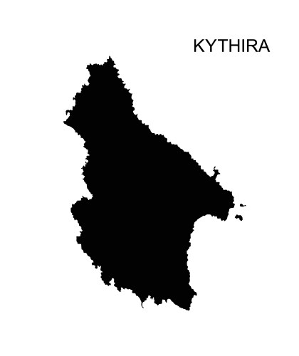 Ionian island kythira map silhouette Royalty Free Vector