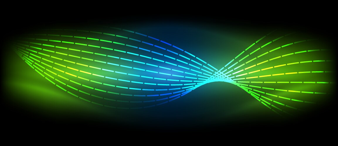 Neon wave lines with blend effect Royalty Free Vector Image