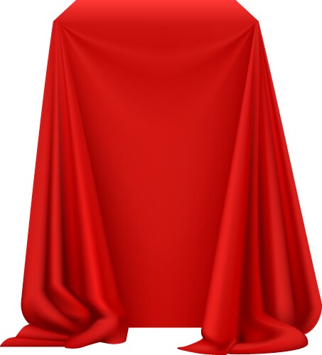 Red silk cloth cover wooden photo frame isolated Vector Image