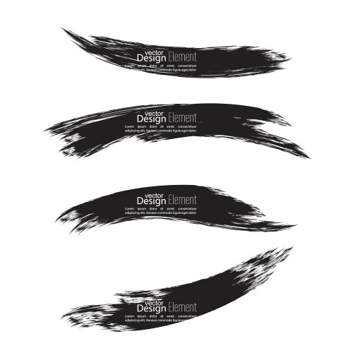 Set of hand drawn grunge brush smears Royalty Free Vector