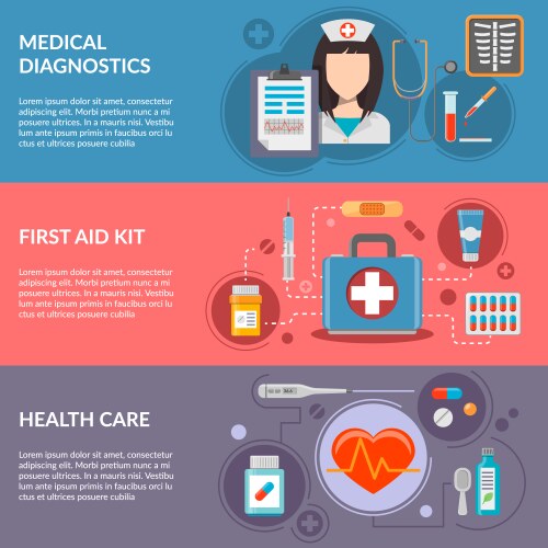 Medical and health care horizontal banners Vector Image