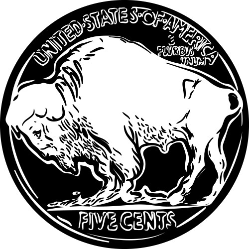 American buffalo gold coin Royalty Free Vector Image