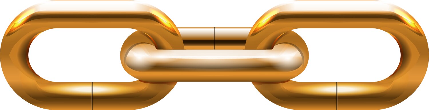 Golden chain piece composition Royalty Free Vector Image