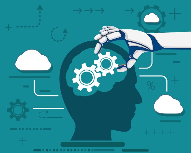 Machine learning circle concept Royalty Free Vector Image