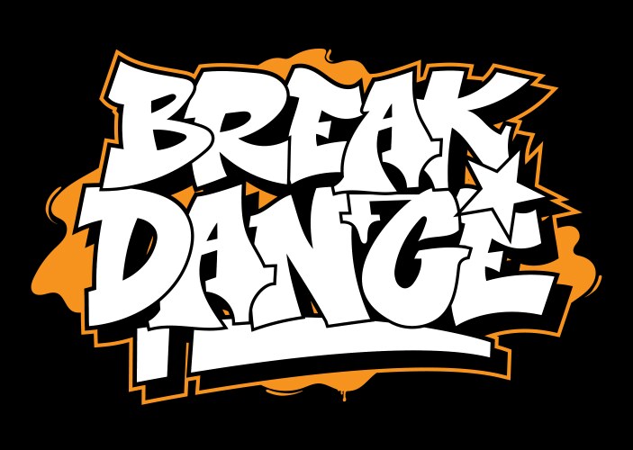 Abstract word dance graffiti style font lettering Vector Image