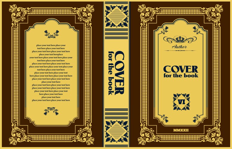 Old book cover design elements Royalty Free Vector Image