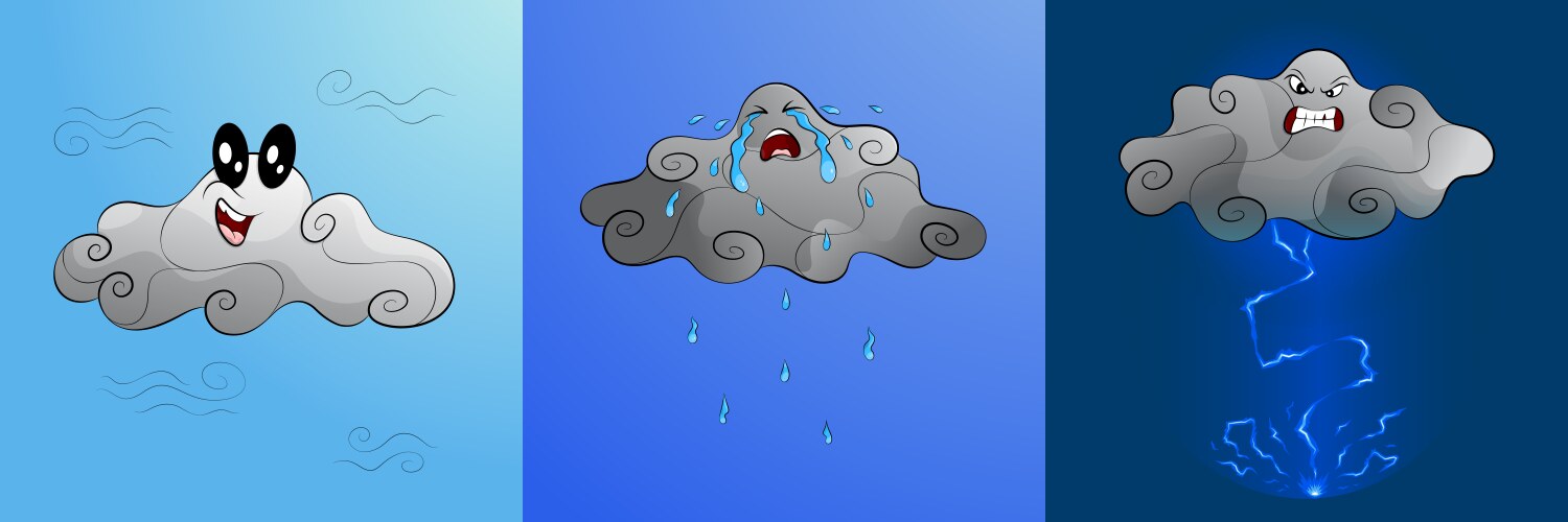 Angry Rain Cloud Cartoon Vector Images (over 200)