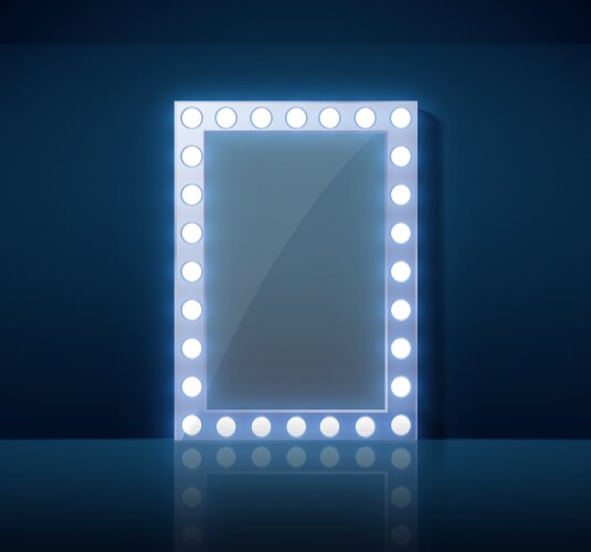 Makeup mirror with lamps Royalty Free Vector Image