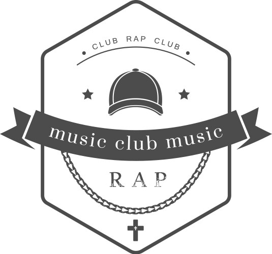 Music studio emblem template with retro Royalty Free Vector