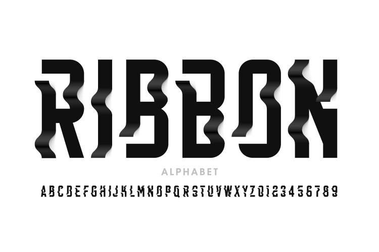 Black ribbon through eyelets font metal eyelet Vector Image