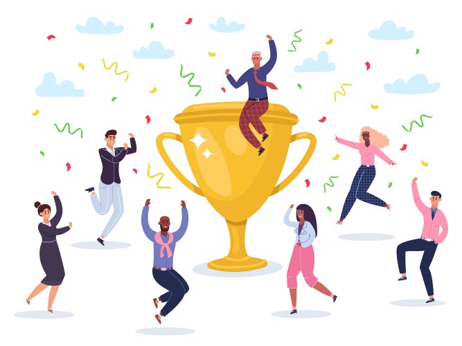 Business people characters team success Royalty Free Vector