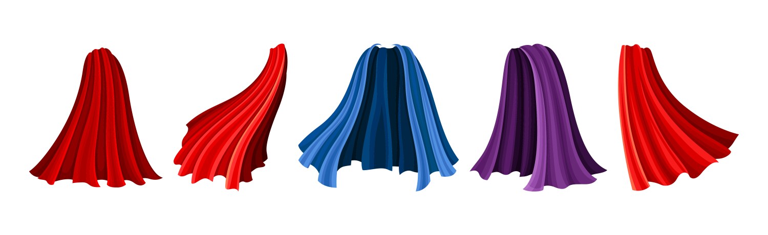 Superhero cape and cloak fabric cover set Vector Image