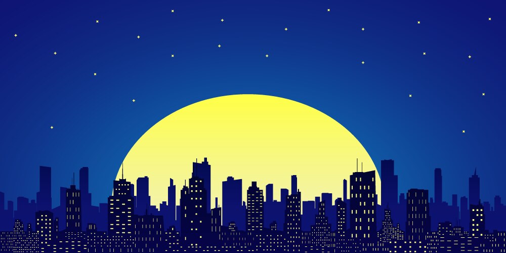City skyline flat style Royalty Free Vector Image