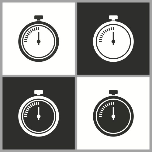 Clock time icon stopwatch timer symbol Royalty Free Vector