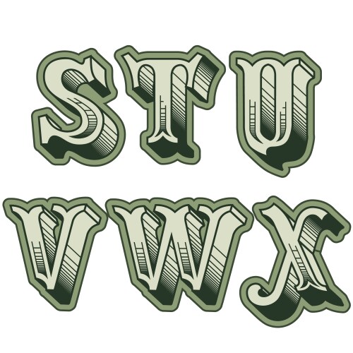 Decorative original alphabet letters Royalty Free Vector