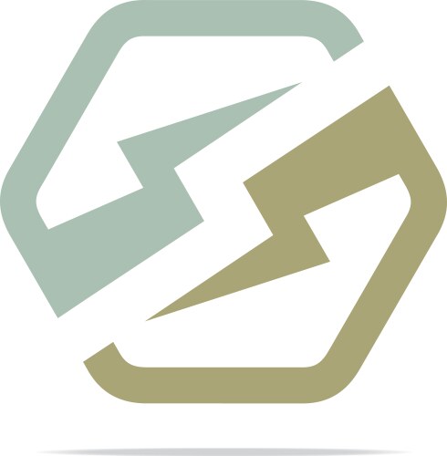 Bolt electricity letter r Royalty Free Vector Image