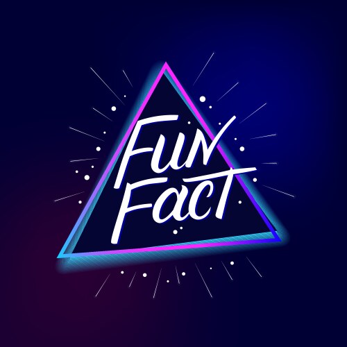 Fun fact neon sign facts design template Vector Image