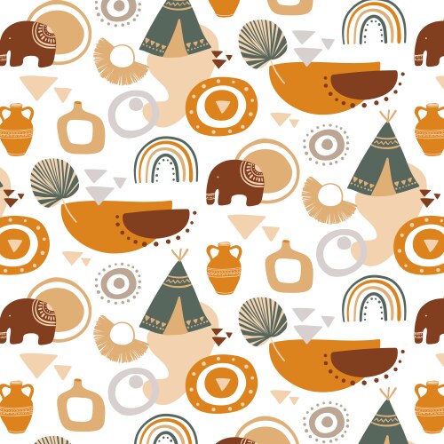 Hand drawn boho pattern design Royalty Free Vector Image