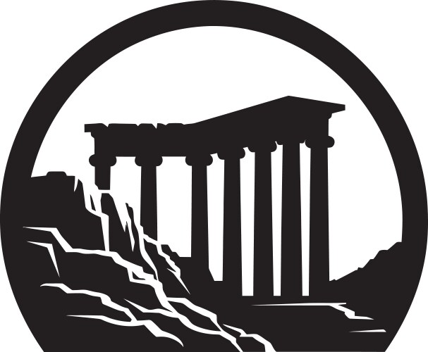 Ancient greek architectural wonders icons Vector Image