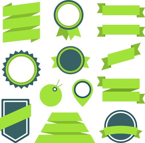 Stickers and badges set 3 flat style Royalty Free Vector