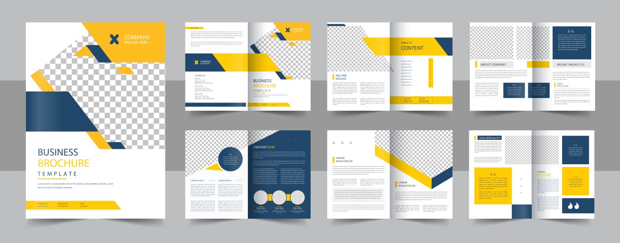 Company profile template layout design Royalty Free Vector