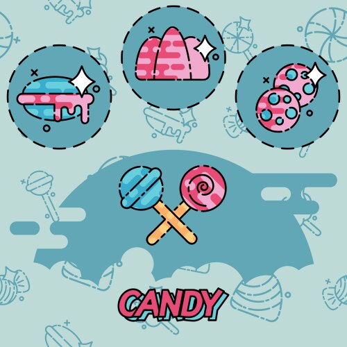 Small candy icons set Royalty Free Vector Image