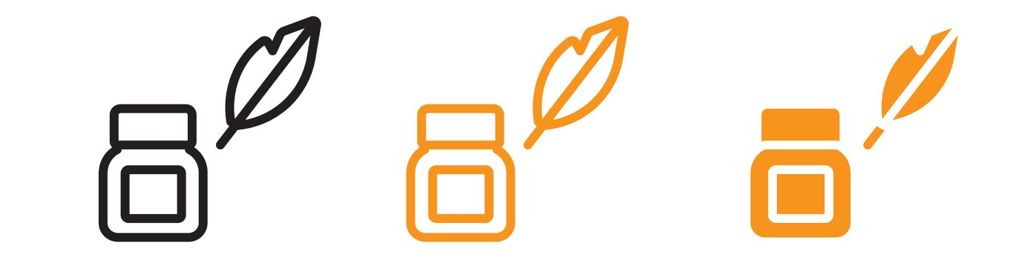 Ink and quill logo set collection for web app ui Vector Image