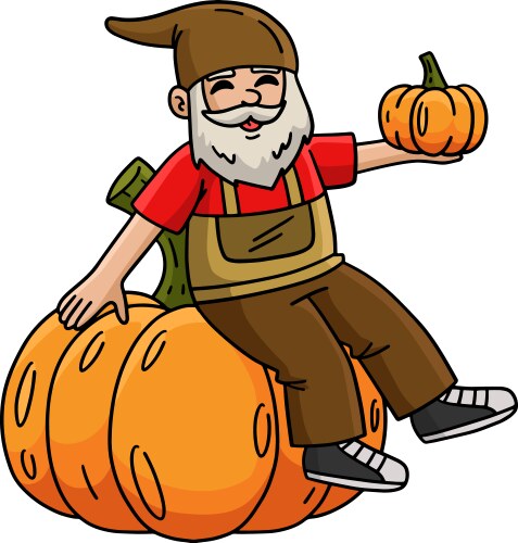 Gnome carpenter cartoon colored clipart Royalty Free Vector