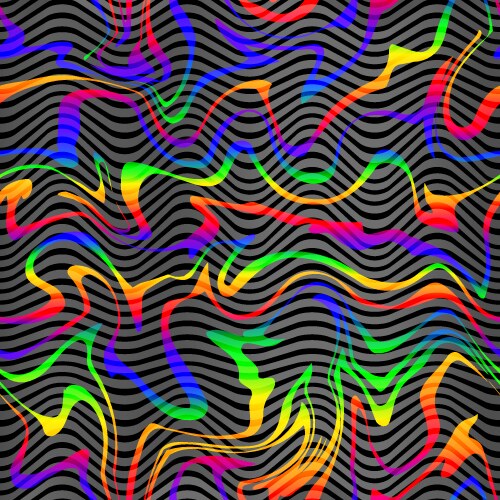 Ultraviolet neon wavy lines seamless pattern Vector Image