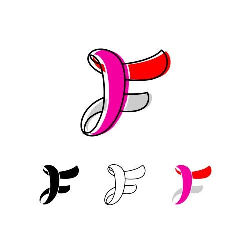 Colored curvy letter a handwritten script alphabet