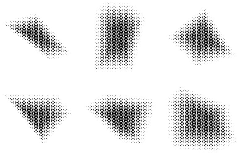 Halftone triangle pattern reprographic technique Vector Image
