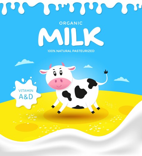 Coconut milk poster dairy product advertising Vector Image