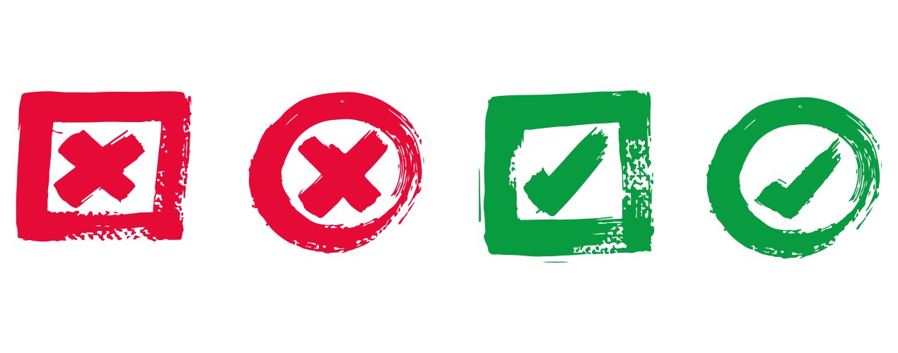 Correction Mark and X Vector Images (over 2,600)