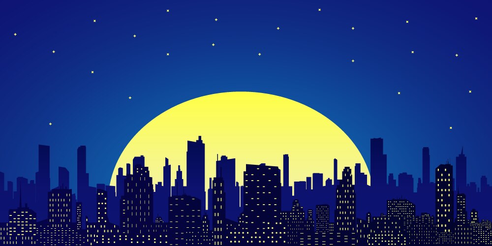 City skyline flat style Royalty Free Vector Image