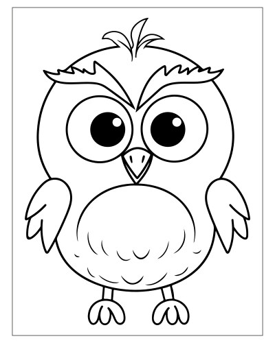 Cute bird coloring page for kids Royalty Free Vector Image
