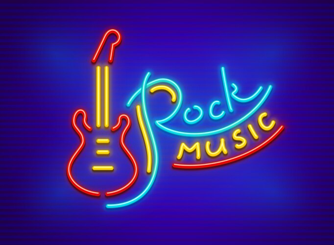 Neon Label Music Karaoke Banner Royalty Free Vector Image