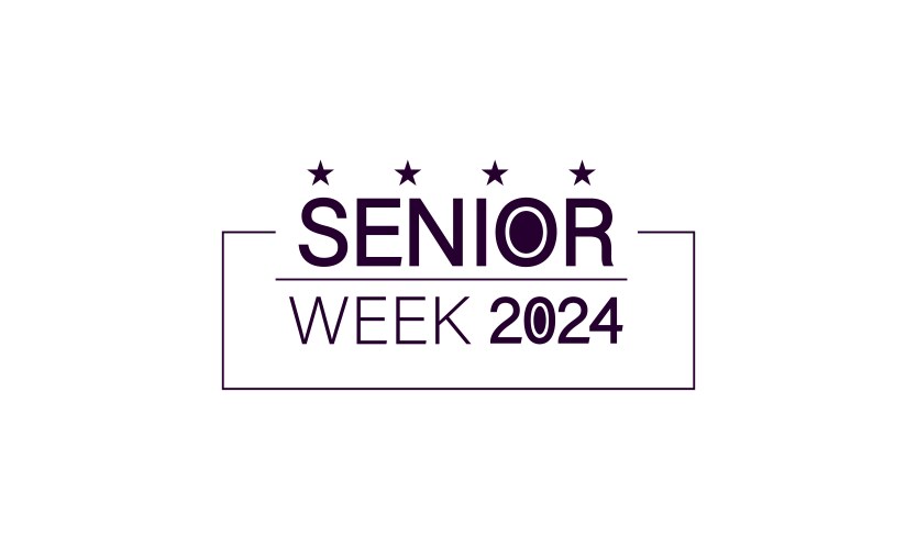Chic senior week 2024 text art a stylish Vector Image