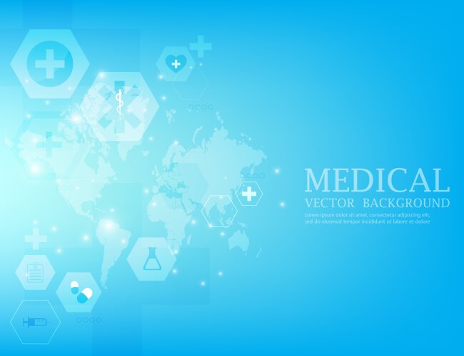 Medical blue color gradient wallpaper Royalty Free Vector