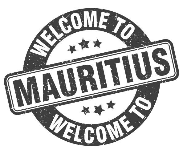 Welcome to mauritius stamp mauritius round sign Vector Image