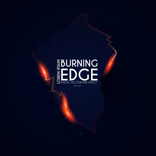 Burining ragged edge shining design fire Vector Image