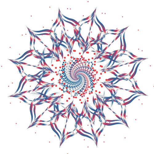 Create-dotted-spiral-vortex flower Royalty Free Vector Image